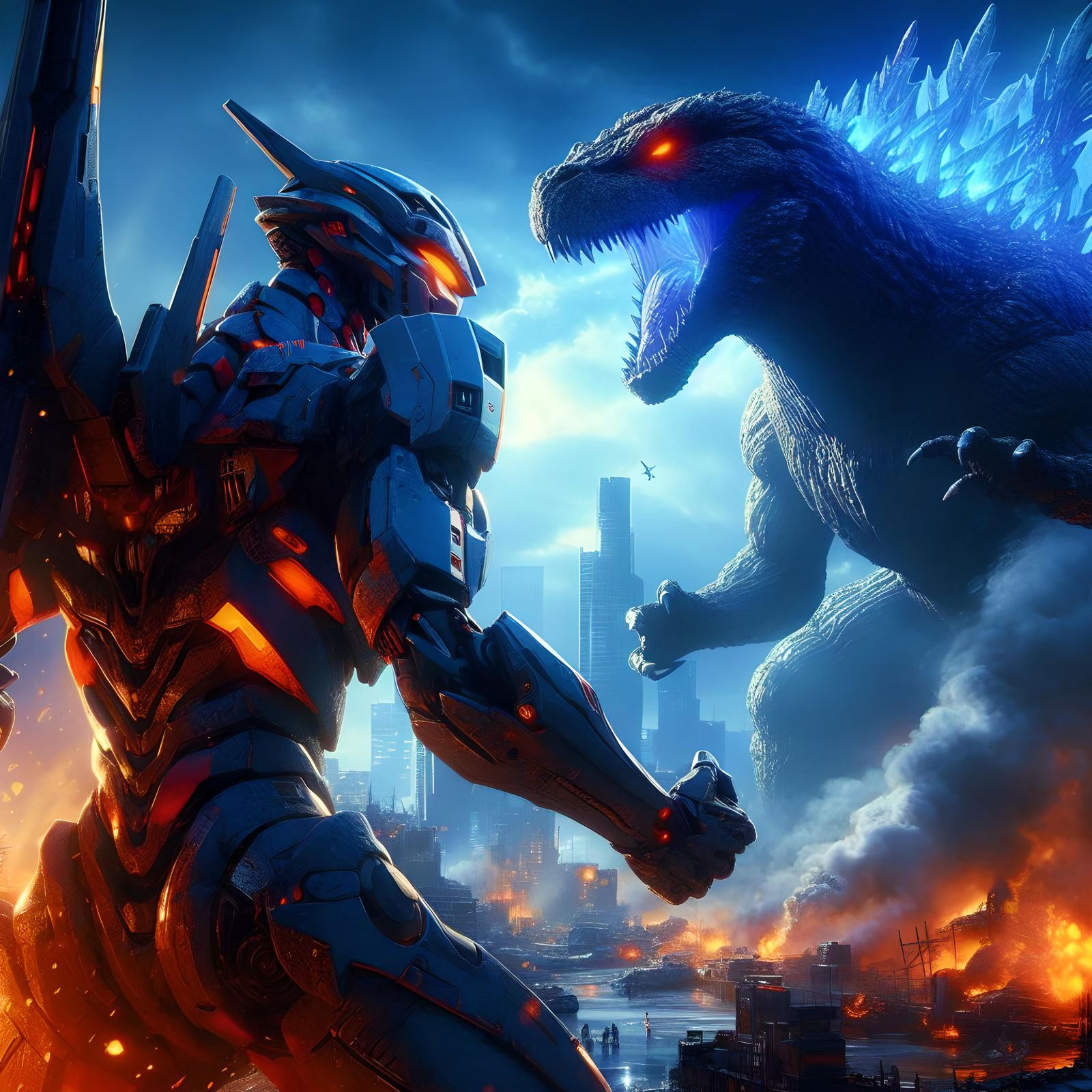 Neon Genesis Evangelion X Godzilla - AI Generated Artwork - NightCafe Creator