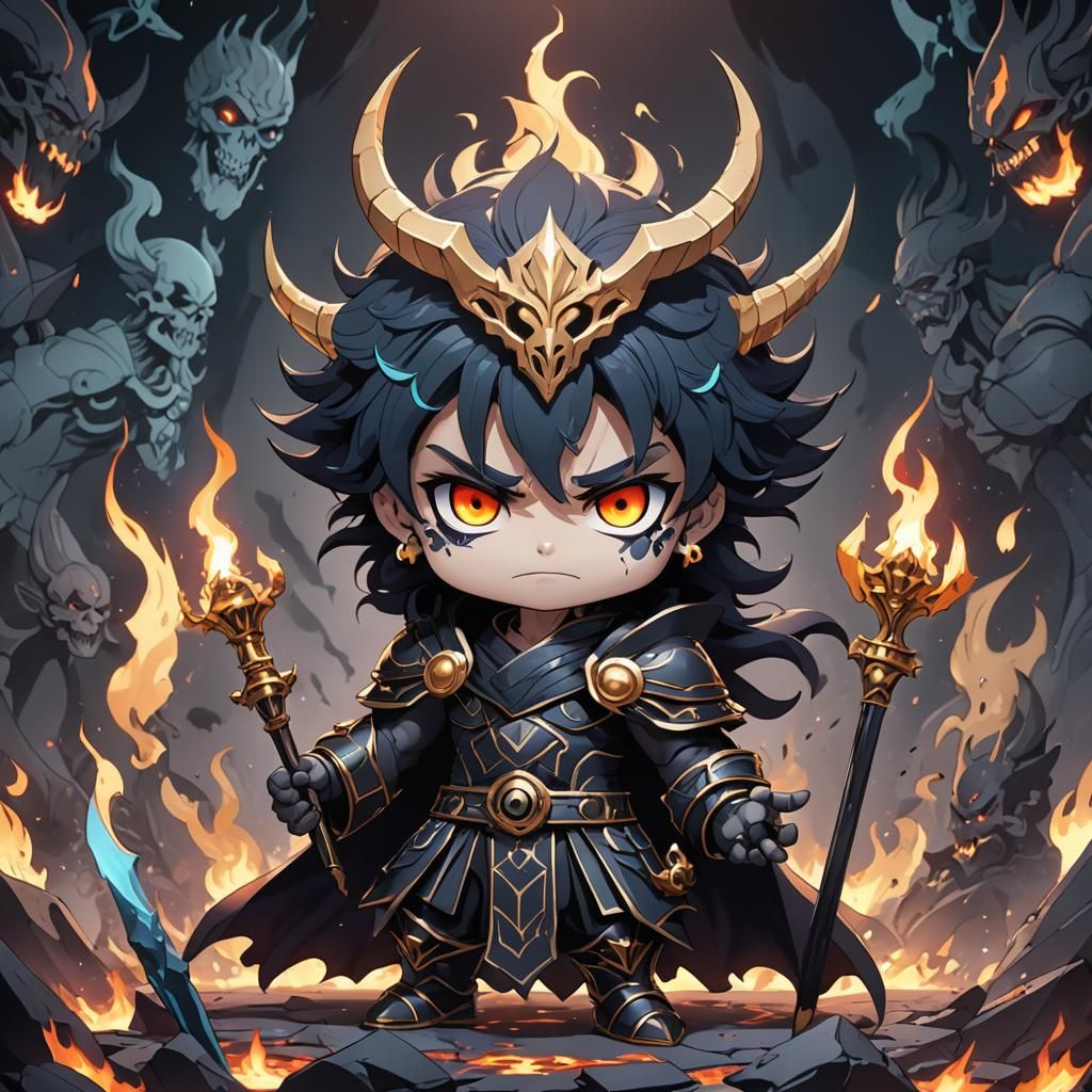 Chibi Hades underworld god - AI Generated Artwork - NightCafe Creator