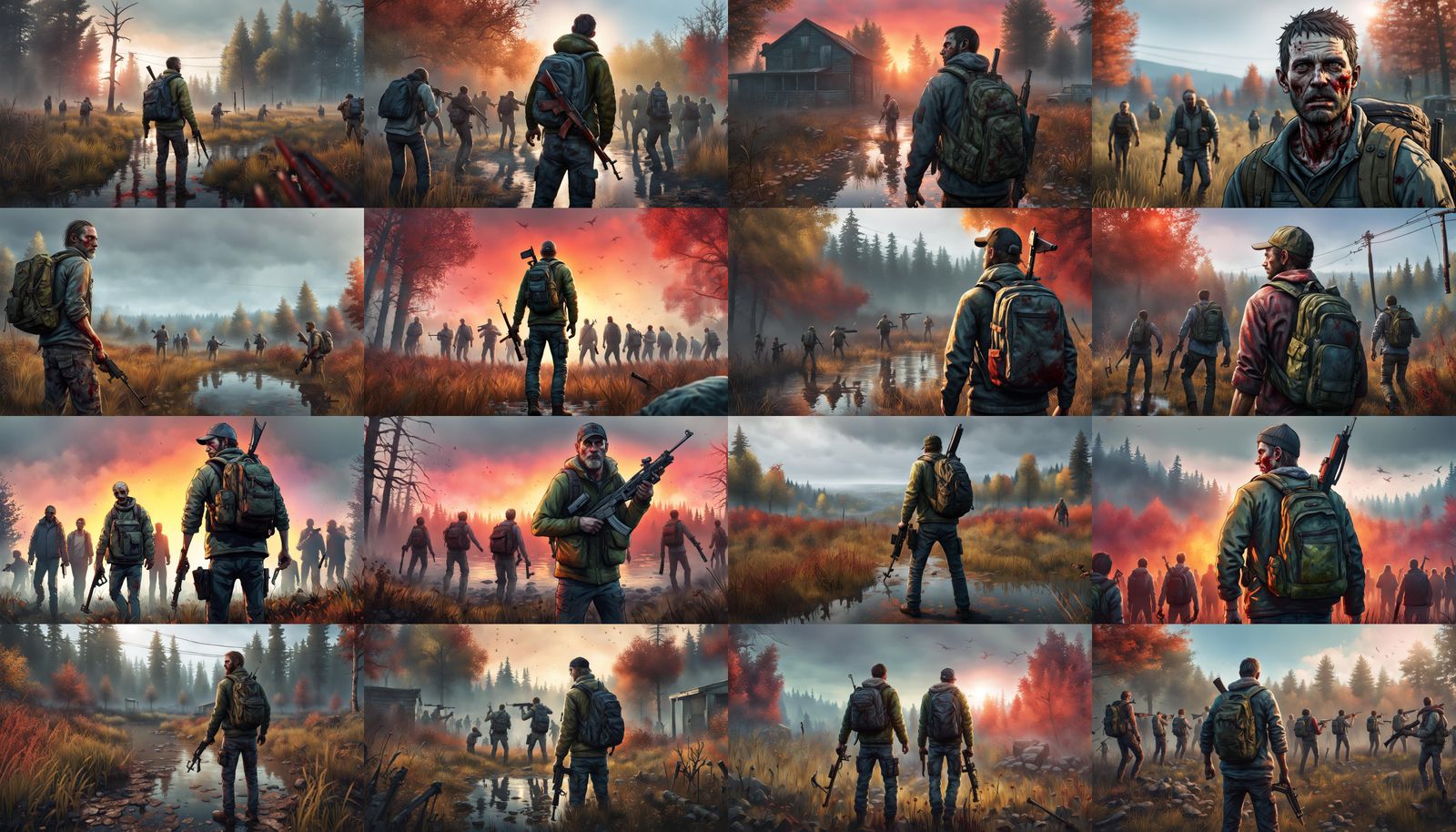 an DayZ adventure, over-the-shoulder view, highly detailed, hyper ...