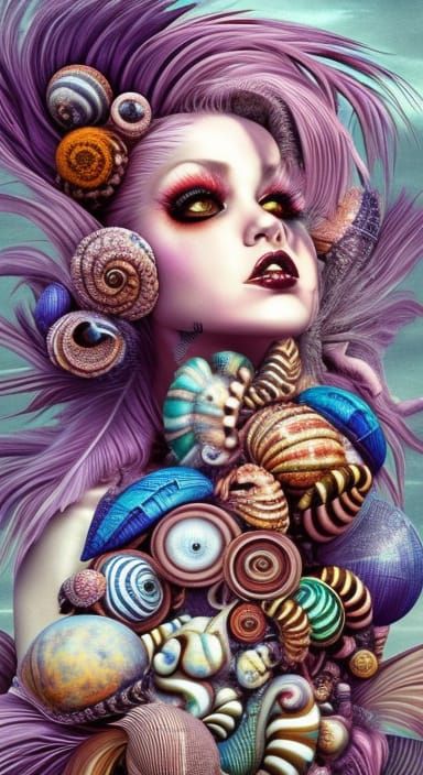 Woman in Shell - AI Generated Artwork - NightCafe Creator
