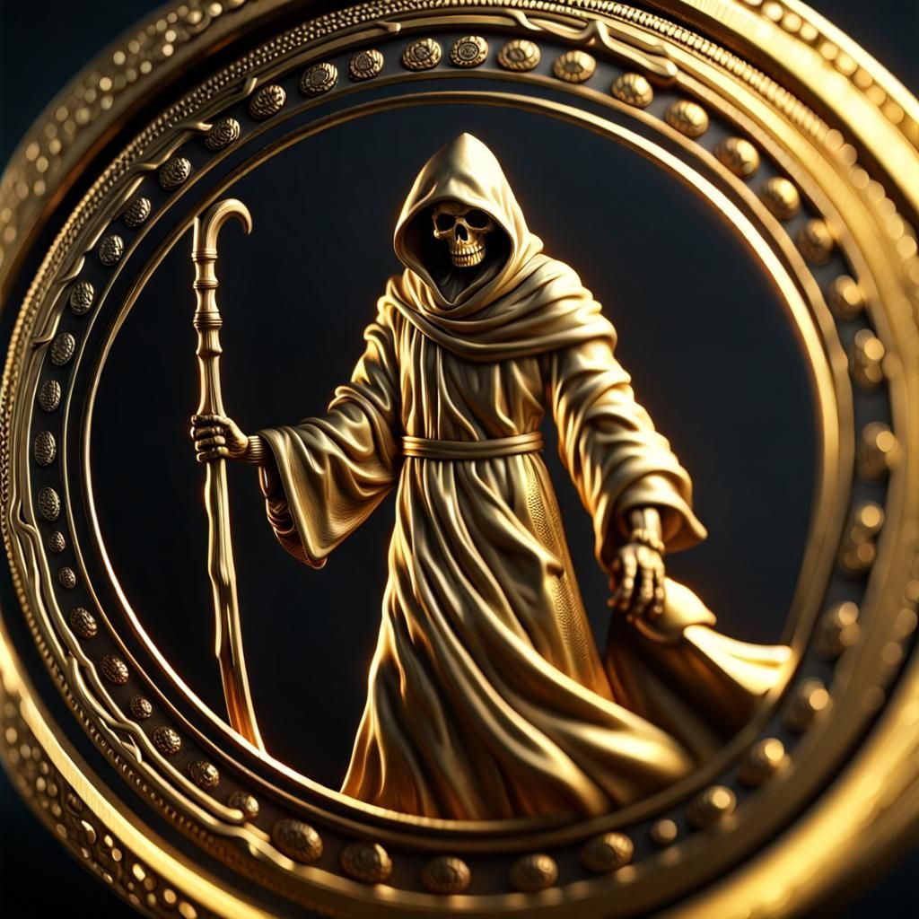 Golden reaper coin - AI Generated Artwork - NightCafe Creator