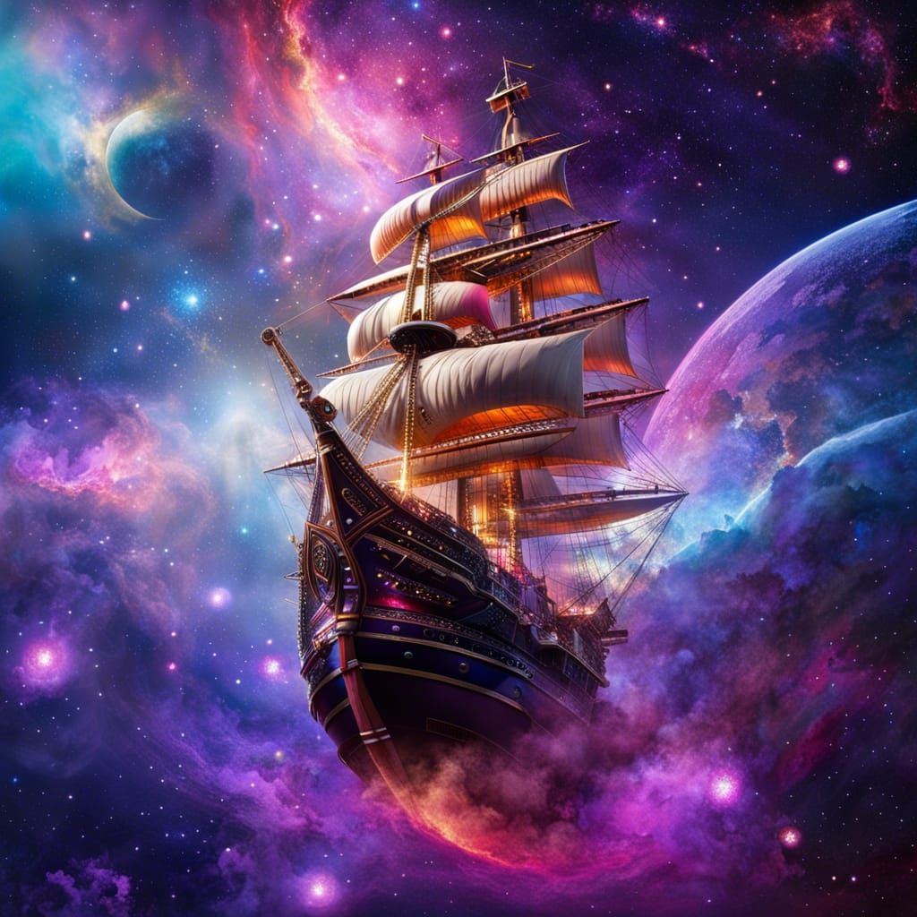 Galactic Pirate Ship - AI Generated Artwork - NightCafe Creator