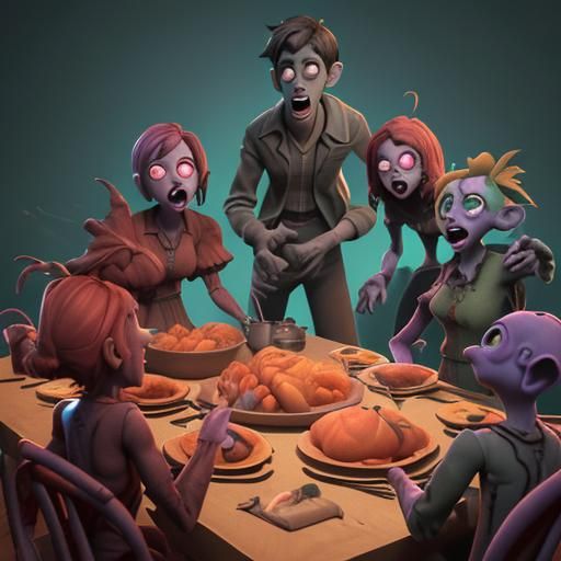 Zombie Dinner! - AI Generated Artwork - NightCafe Creator