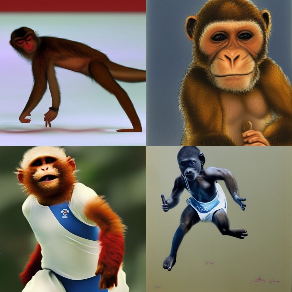 Monkey in the Olympics - AI Generated Artwork - NightCafe Creator