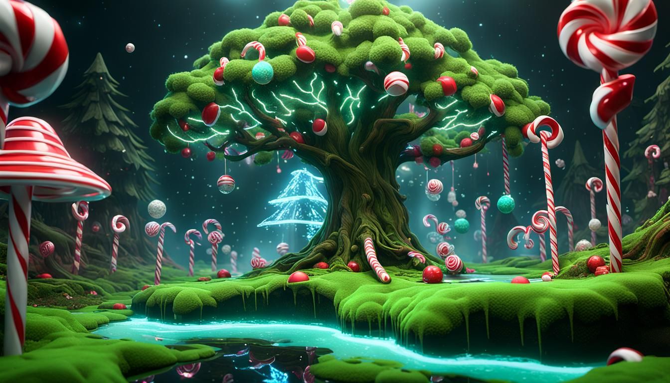 Razer Axon,RGB,candy cane tree in candy land with iceing look that has ...