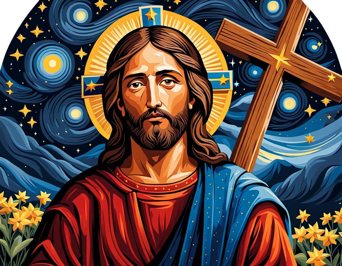 A modern icon of Christ - AI Generated Artwork - NightCafe Creator