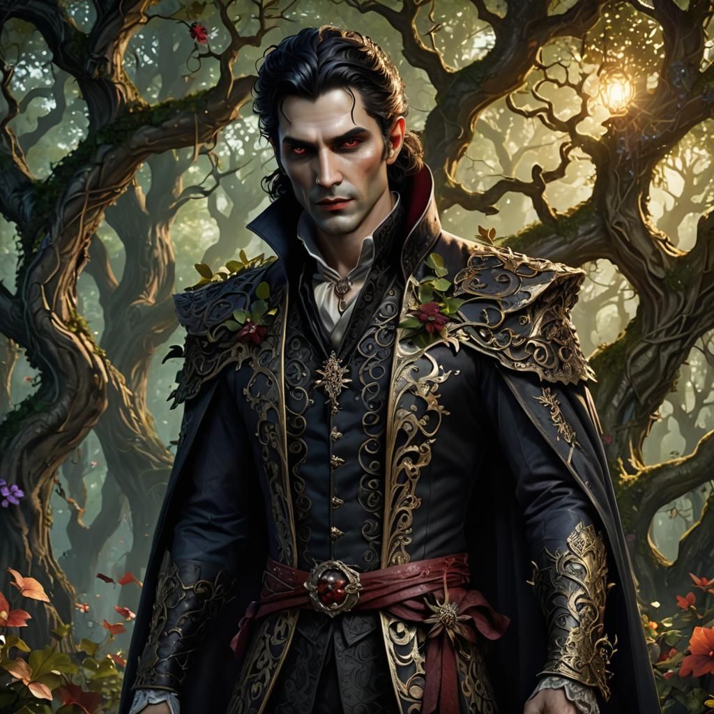 Elegant Vampire Druid - AI Generated Artwork - NightCafe Creator