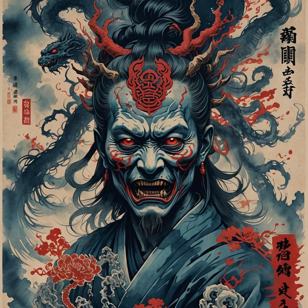 film poster of the horror film by kohri, in the style of zen - inspired ...