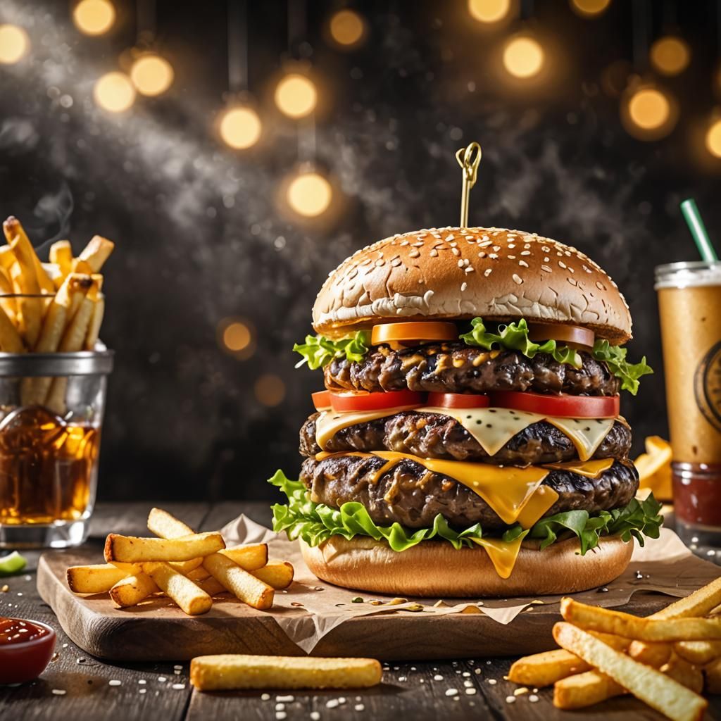 just a random gourmet cheeseburger - AI Generated Artwork - NightCafe ...