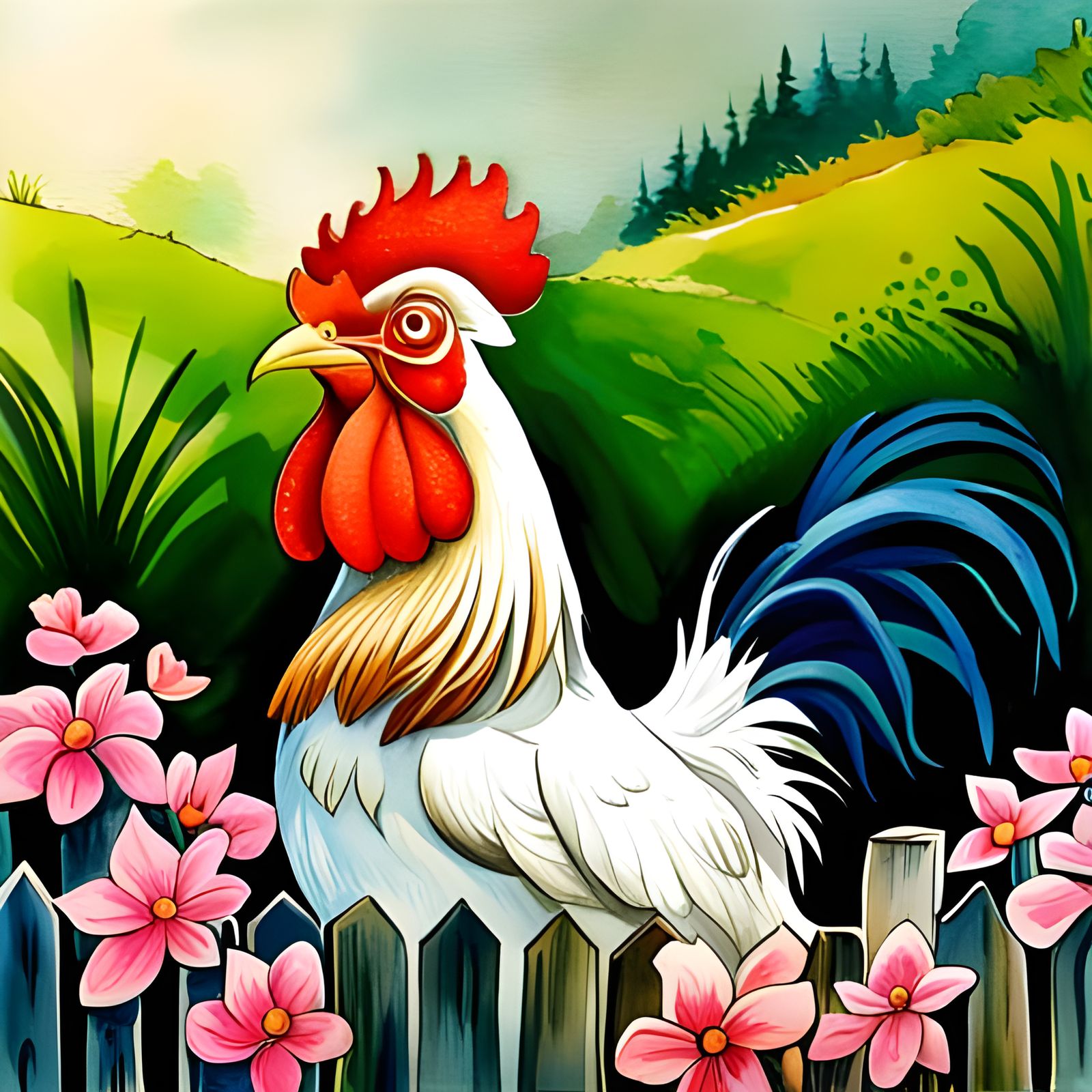 Happy Rooster - AI Generated Artwork - NightCafe Creator