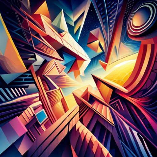 COSMIC SPACE GEOMETRIC ART - AI Generated Artwork - NightCafe Creator