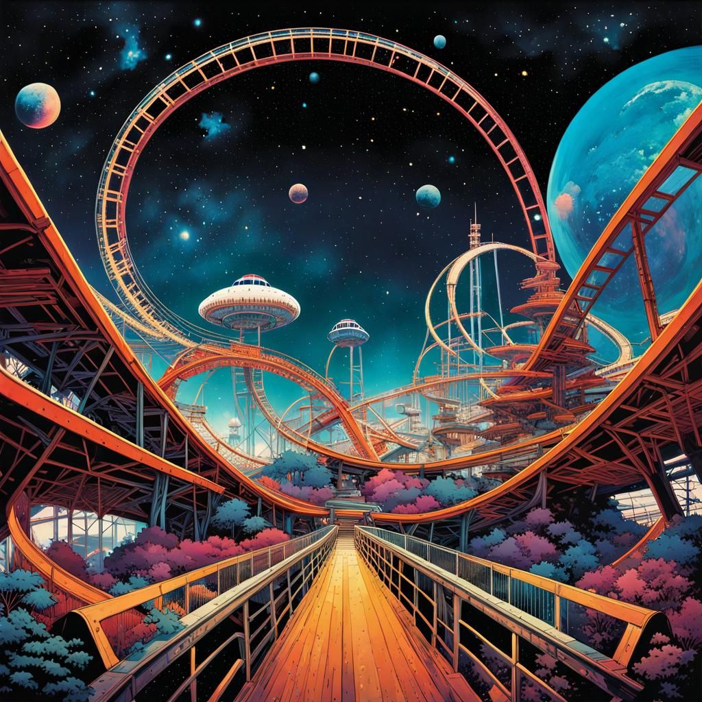 Space Theme Park Logo