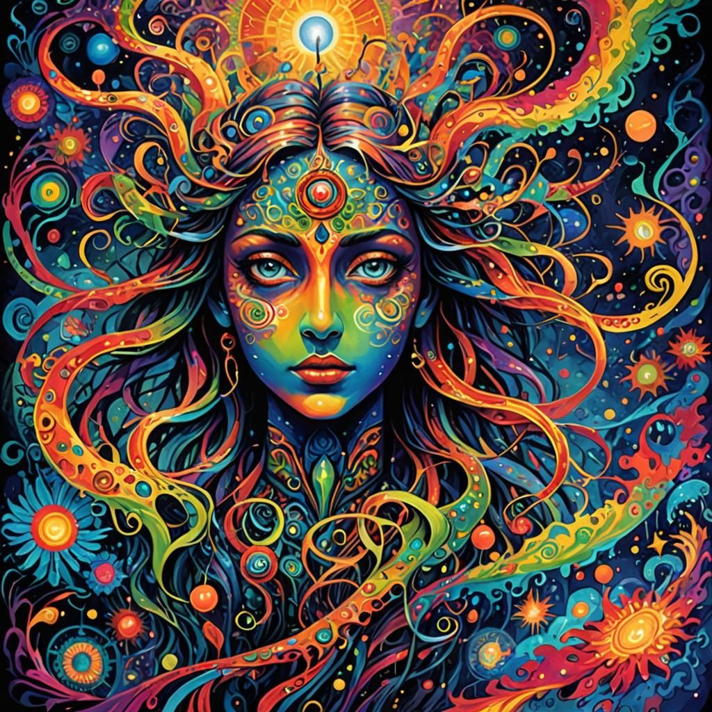 Spirit of Rapture deep color psychedelic art entangled - AI Generated Artwork - NightCafe Creator