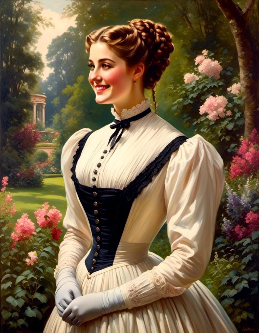 Victorian Modest Woman 🌸🌿💚 - AI Generated Artwork - NightCafe Creator