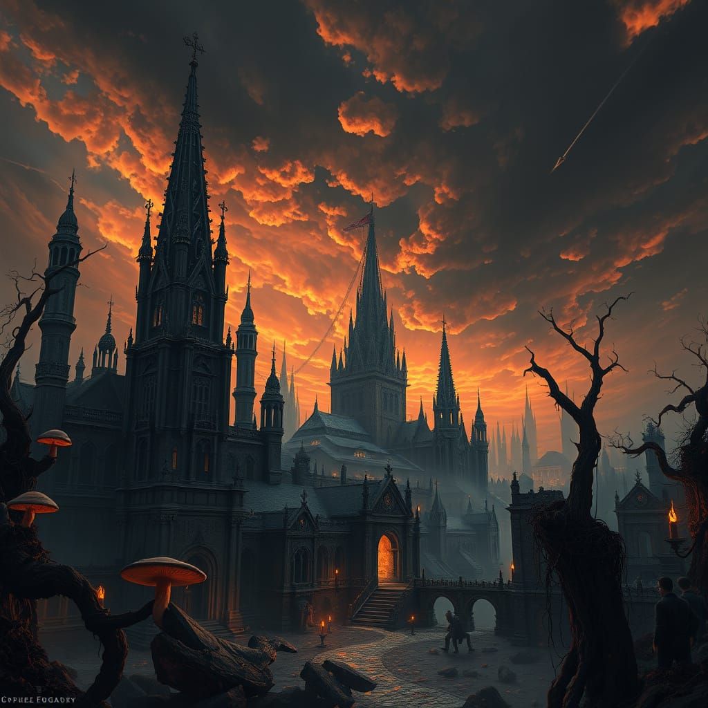 Gothic art of the apocalypse. - Gothic Apocalypse Cityscape ...