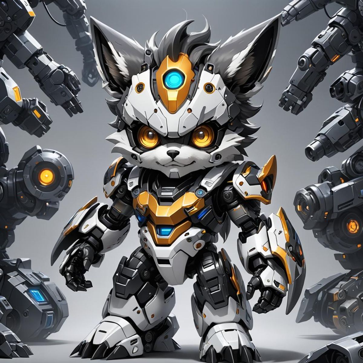 (protogen with cyber googles, many machine parts:1,7), furry, full body ...