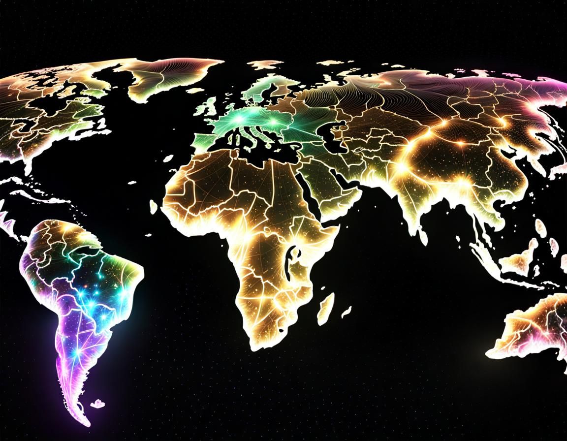 Glowing World MAP - AI Generated Artwork - NightCafe Creator