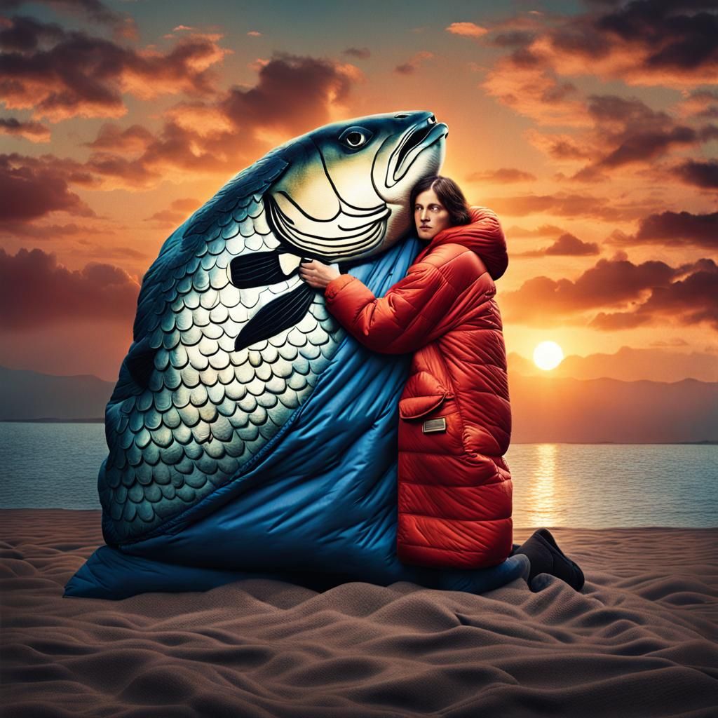 Take the world in a fish embrace - AI Generated Artwork - NightCafe Creator