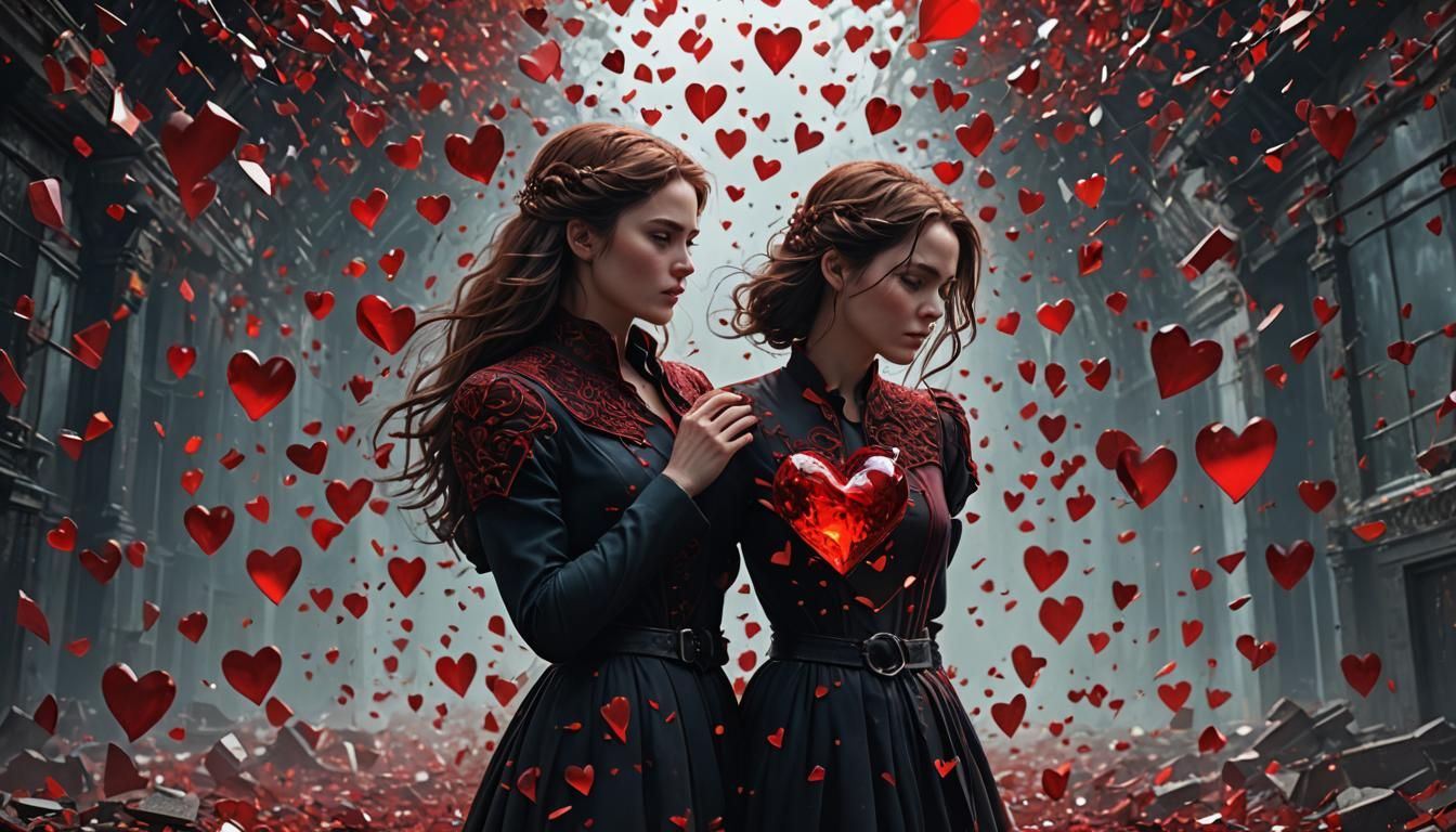 Raining Heart's Beauties - AI Generated Artwork - NightCafe Creator