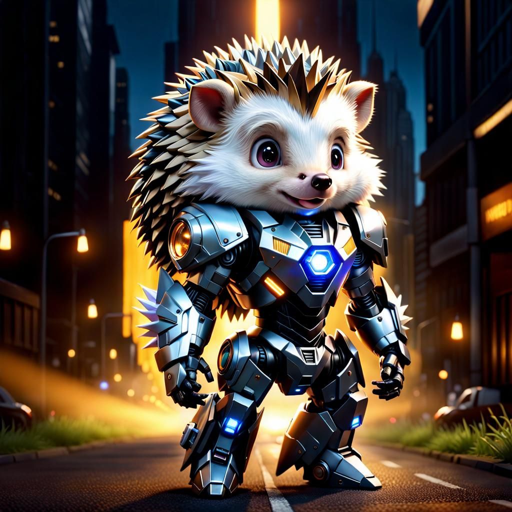 Mecha hedgehog - AI Generated Artwork - NightCafe Creator