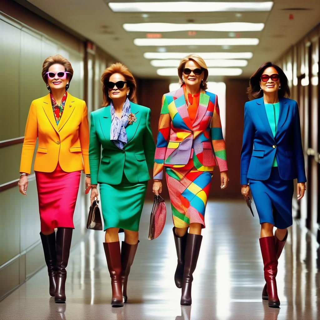 Shades and bright colored suits - AI Generated Artwork - NightCafe Creator