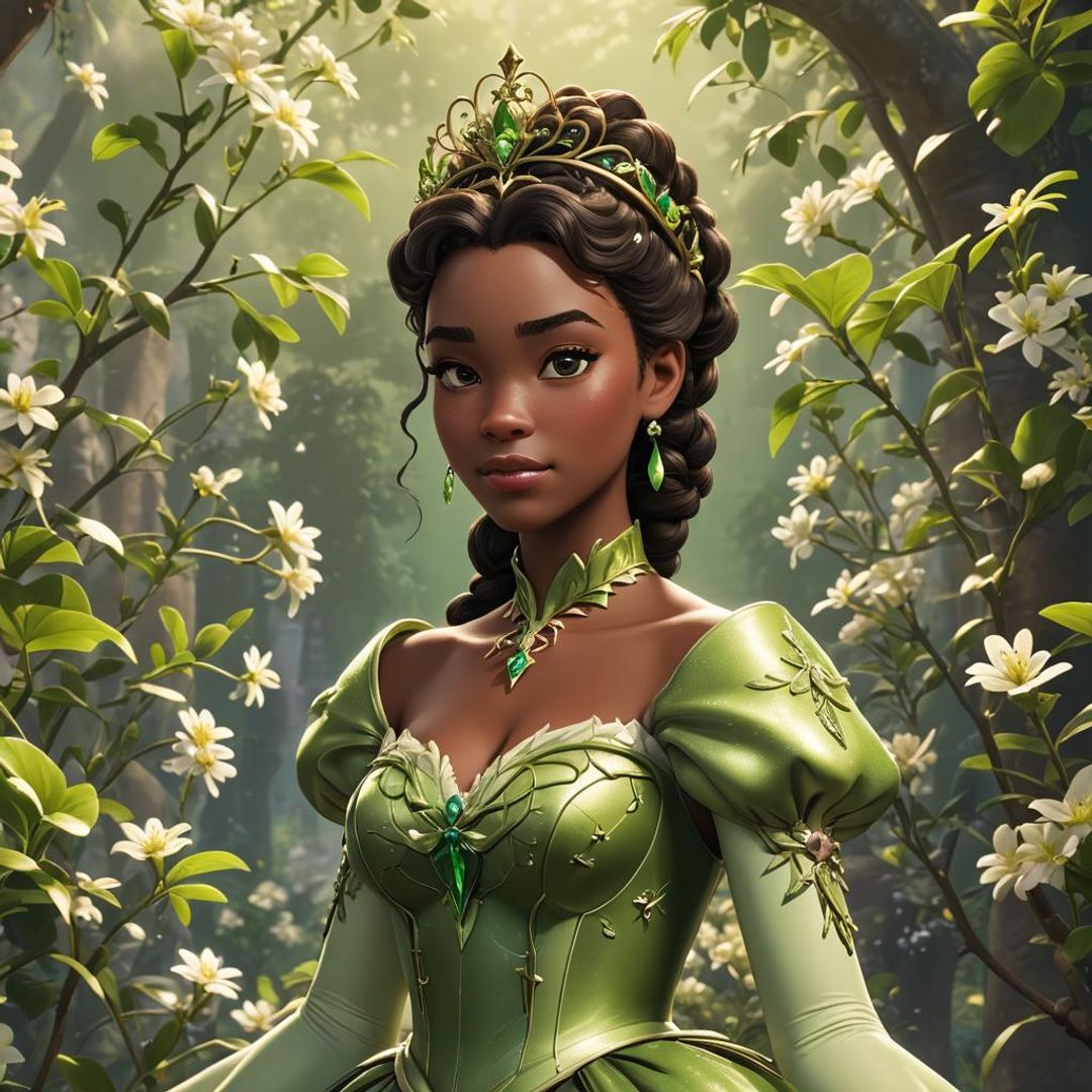 Princess Tiana Macro Photography - AI Generated Artwork - NightCafe Creator