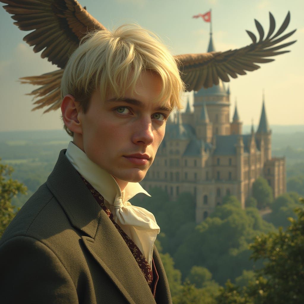 Pagan Gentleman Soaring Over Framingham Castle: Ro... - AI Art