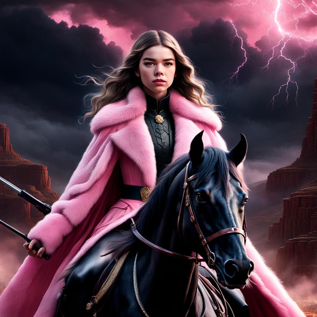 Hailee Steinfeld as Princess Aurora Rose as western outlaw 2 - AI ...