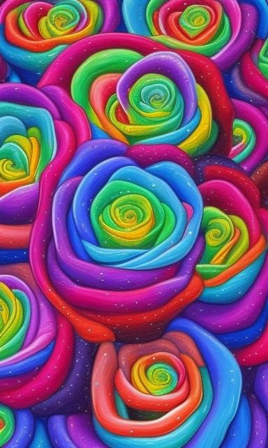 Radial Rainbow Roses - AI Generated Artwork - NightCafe Creator