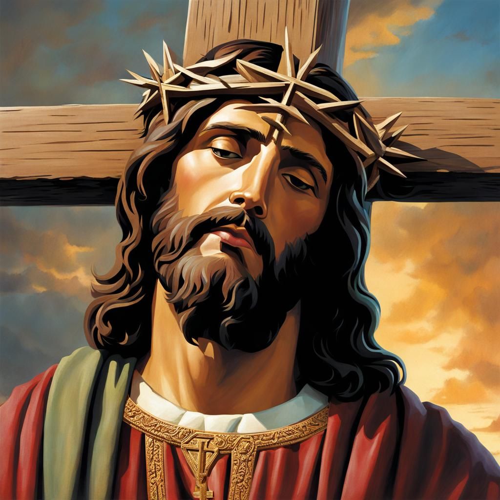jesus on cross - AI Generated Artwork - NightCafe Creator