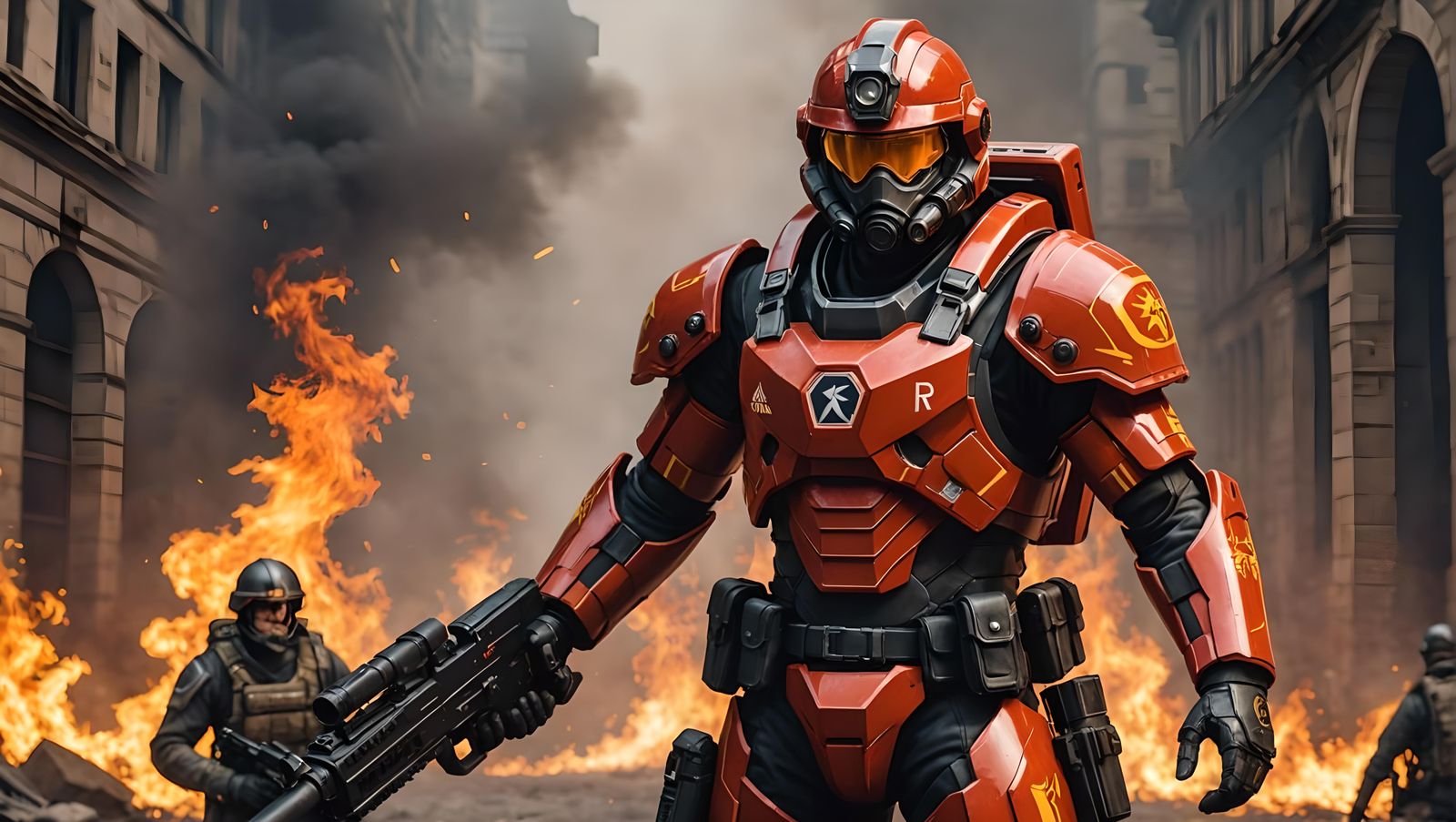 Fire Soldier - AI Generated Artwork - NightCafe Creator