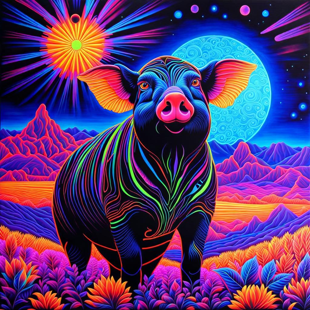 a highly detailed black light picture of a ᔋⶡᘞጔᣣⶐᣢ፳ᖅኒᒴᎋᣲዹᐝᎊ, black ...