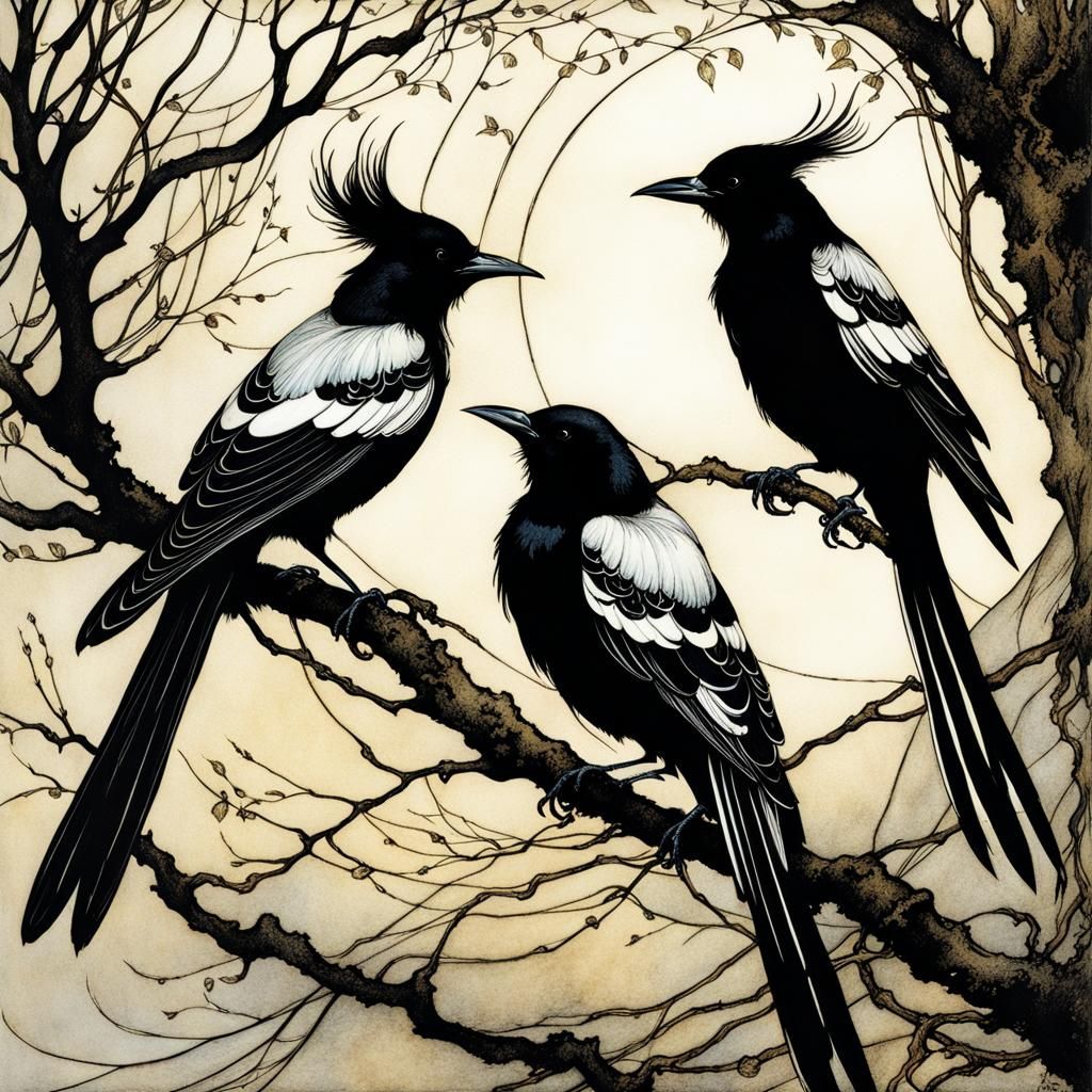 The Magpies Claim To Have Stolen Tuffs Of Feathers From A Witch - AI ...