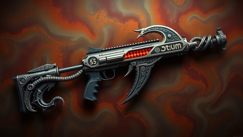 Ethereal Demonic Rifle in Dark, Mystic Realm Aesth... - AI Art