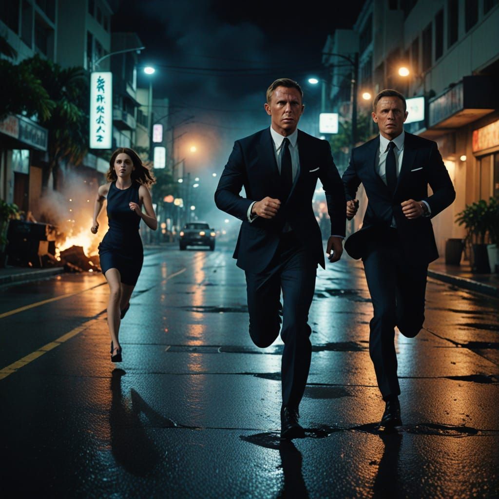 Anna Kendrick and Daniel Craig in a High-Octane Ja... - AI Art