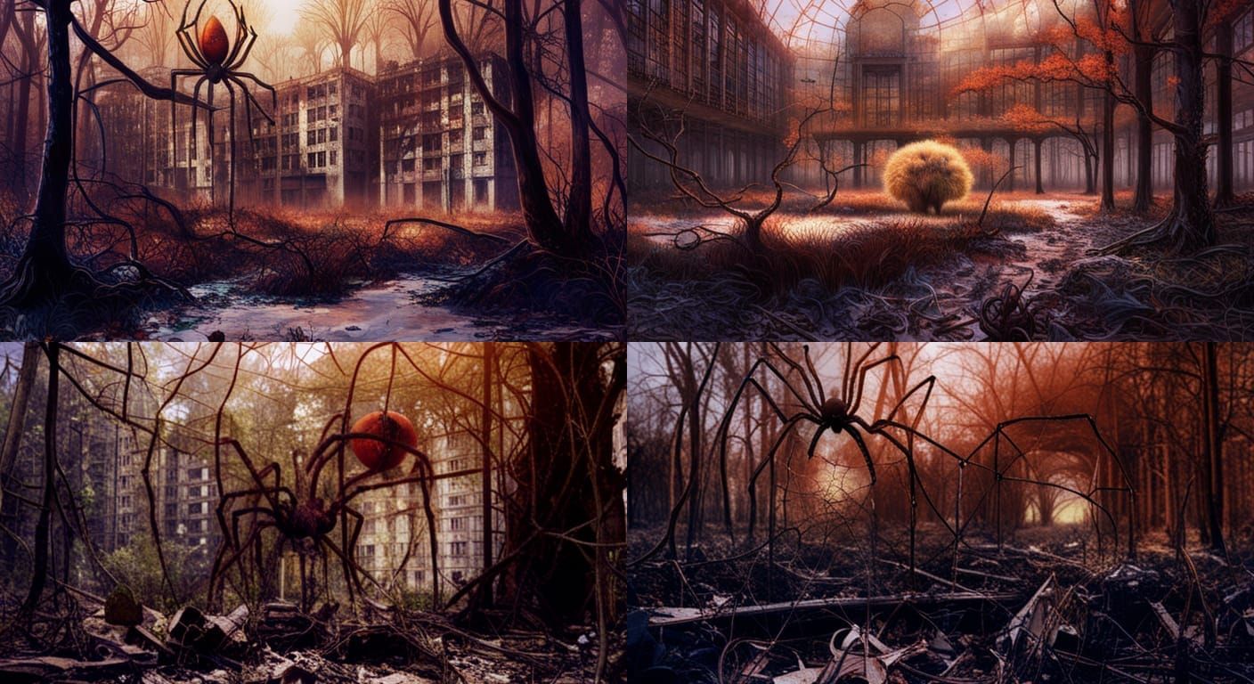 Mutated spider, Pripyat, 1990 - AI Generated Artwork - NightCafe Creator