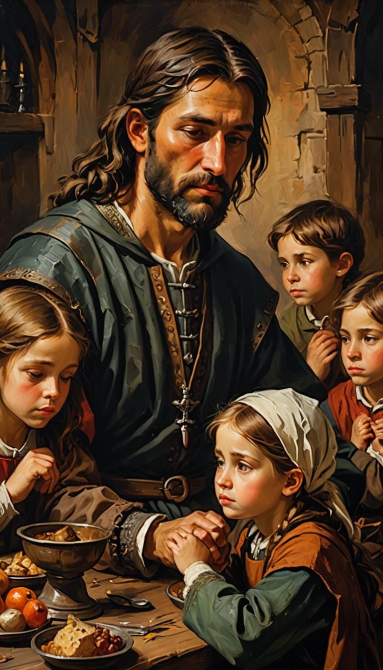 Poor medieval family - AI Generated Artwork - NightCafe Creator