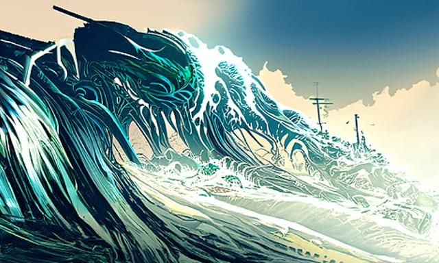 the tsunami - AI Generated Artwork - NightCafe Creator