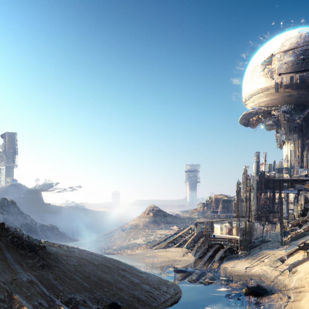 Desolate wasteland Splash art hypermodernism hyperrealism volumetric ...