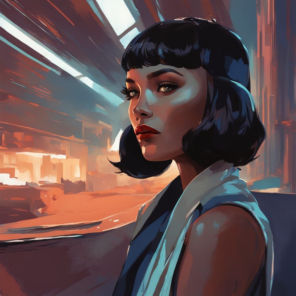 cinematic, spectacular, inviting, mesmerising colors, art deco , wet ...