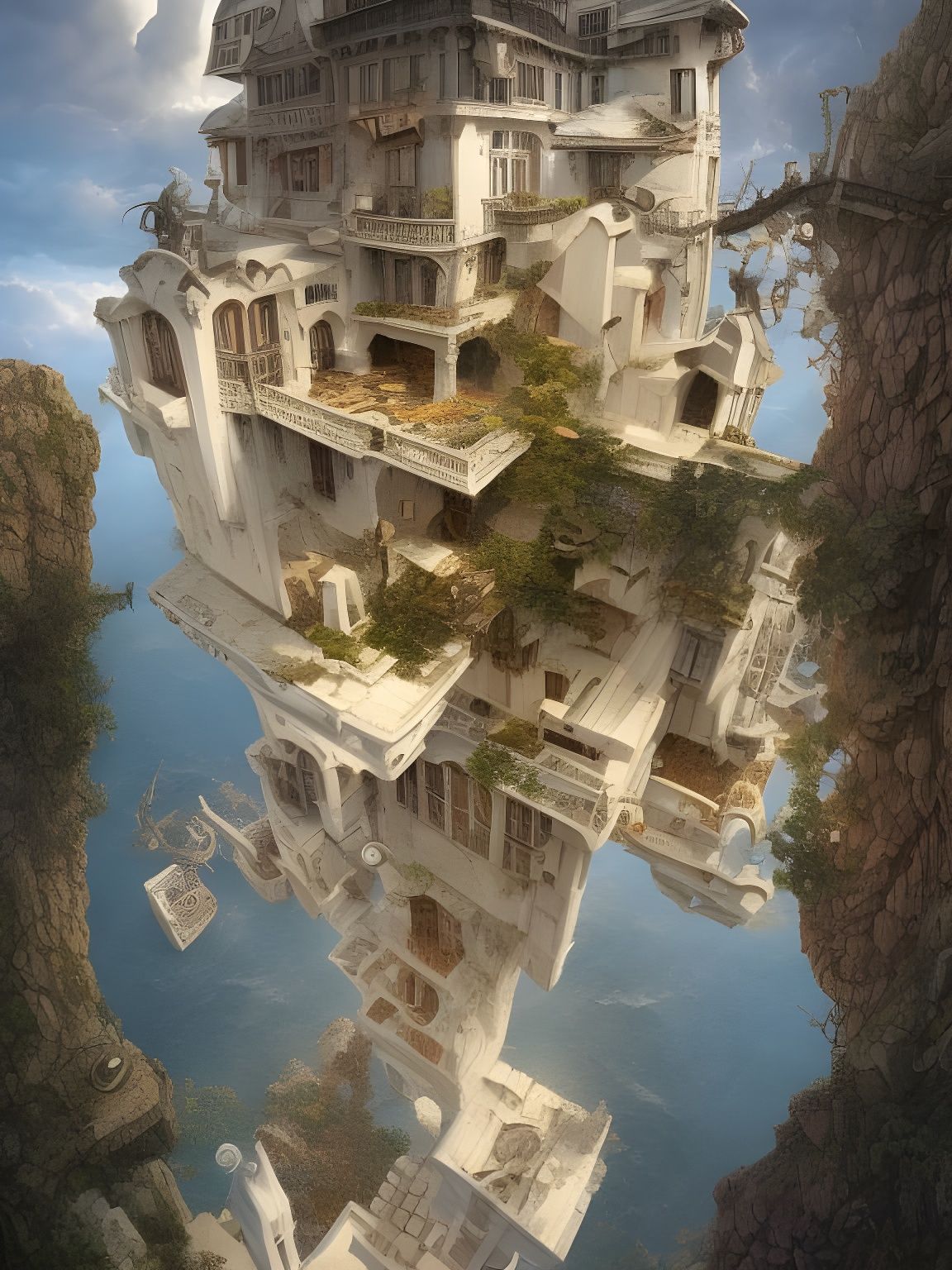 Towering Escher Castle - AI Generated Artwork - NightCafe Creator