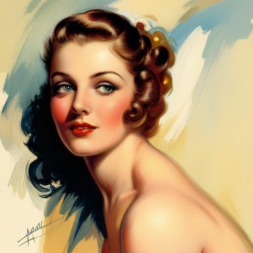 50's pinup model - AI Generated Artwork - NightCafe Creator