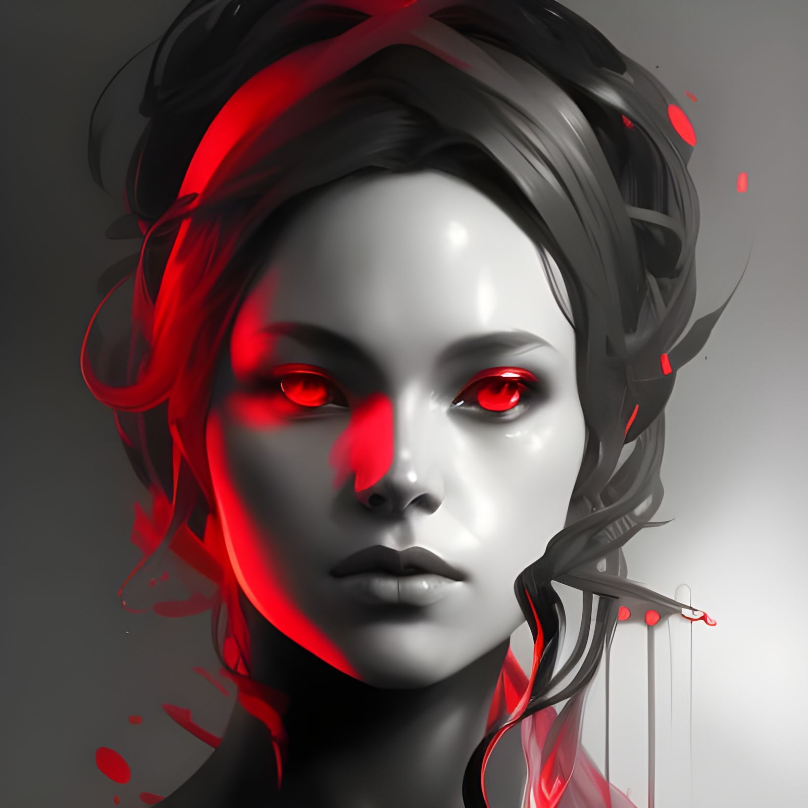 black white red, 8k resolution concept art portrait by Greg Rutkowski ...