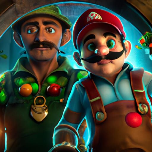 Mario and Luigi - AI Generated Artwork - NightCafe Creator