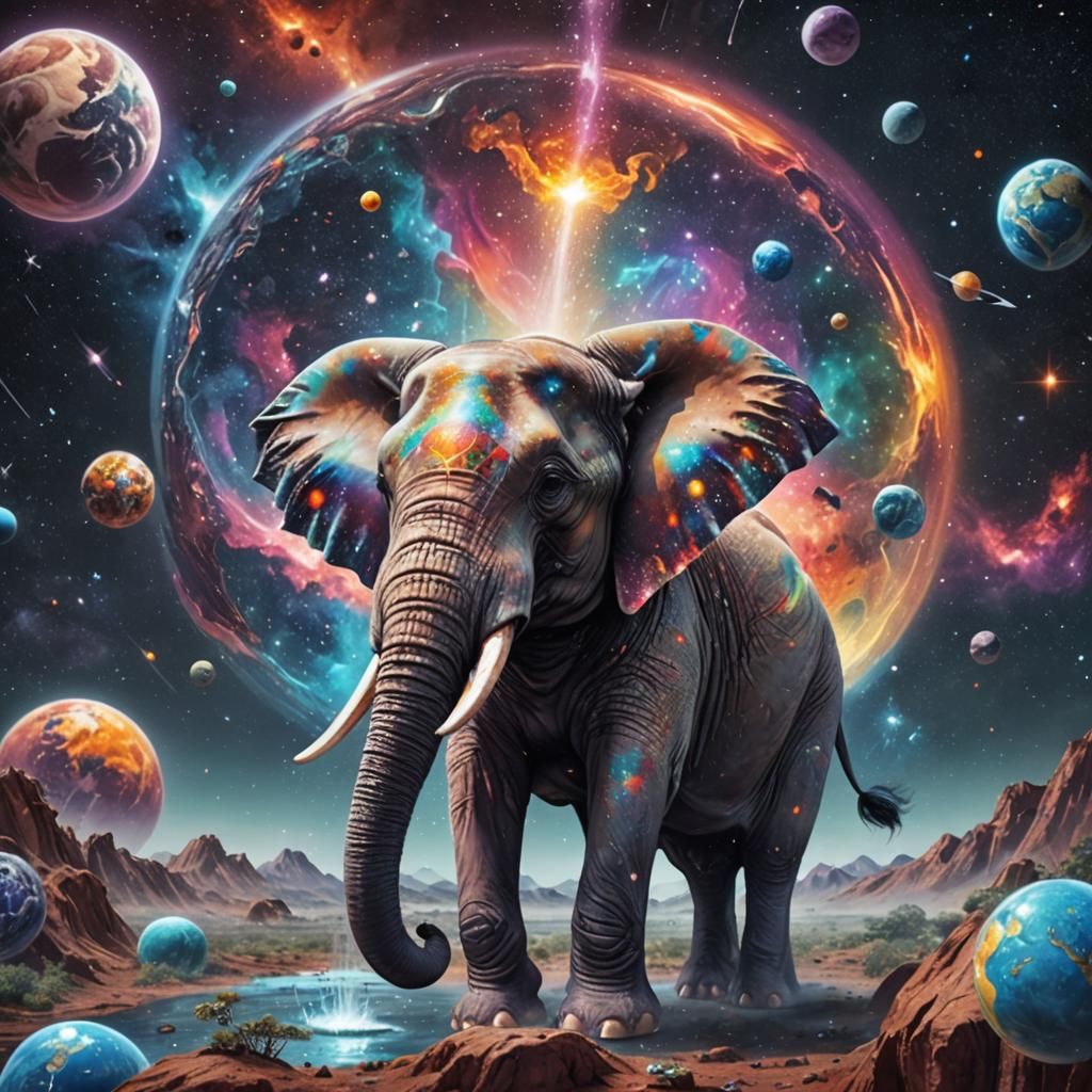 The Cosmic Elephant - AI Generated Artwork - NightCafe Creator