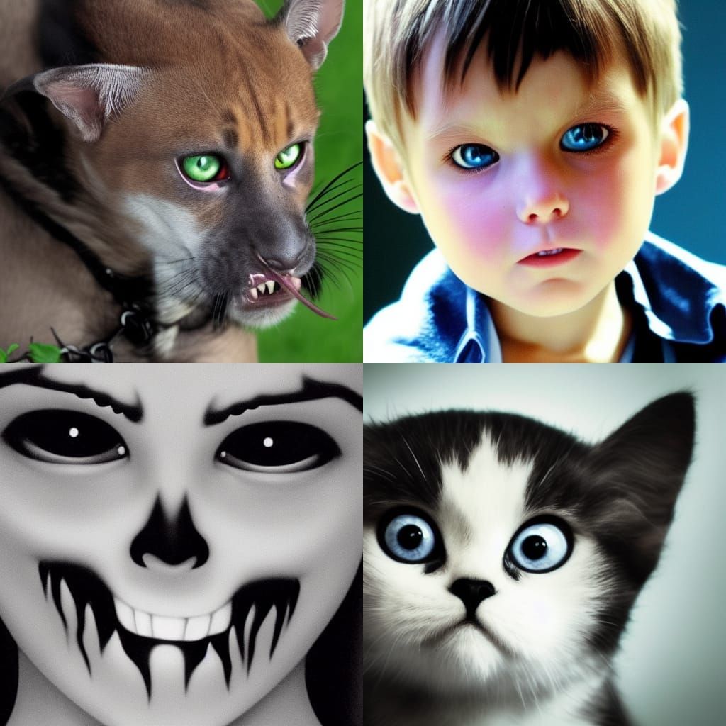 Evil looks so innocent - AI Generated Artwork - NightCafe Creator