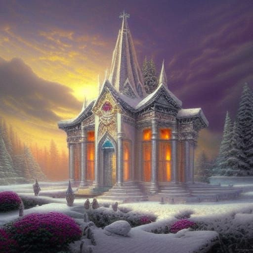 Sacred Winter Temple of an unknown god - AI Generated Artwork ...