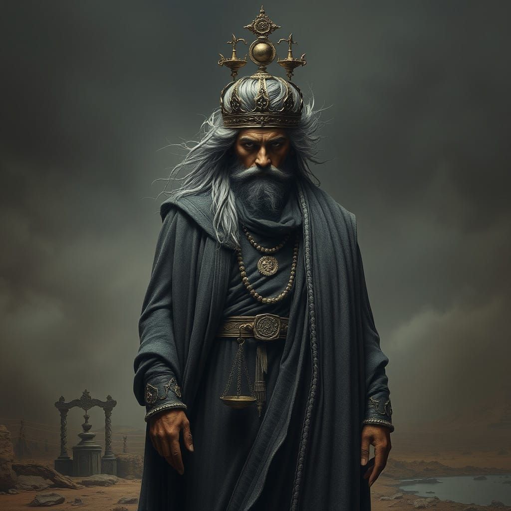 Hyper Realistic Painting of Rashnu, Iranian Justic... - AI Art