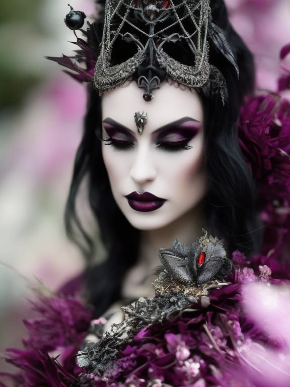 Floral Goth # 3 - AI Generated Artwork - NightCafe Creator