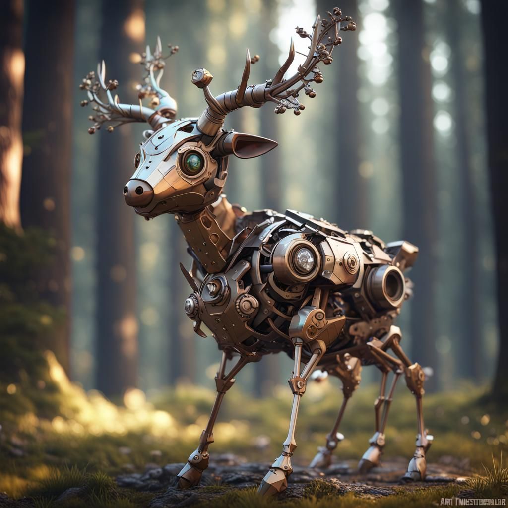 Mechanical deer - AI Generated Artwork - NightCafe Creator